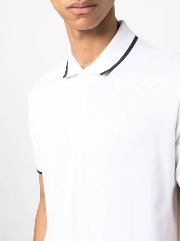 BOSS Logo-emed Cotton Polo Shirt - White