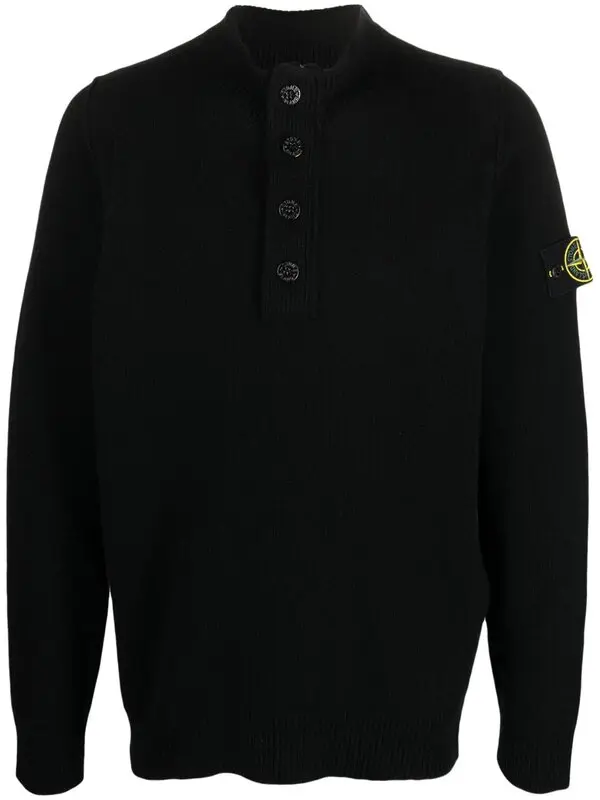 Stone Island Compass Patch Jumper - Black