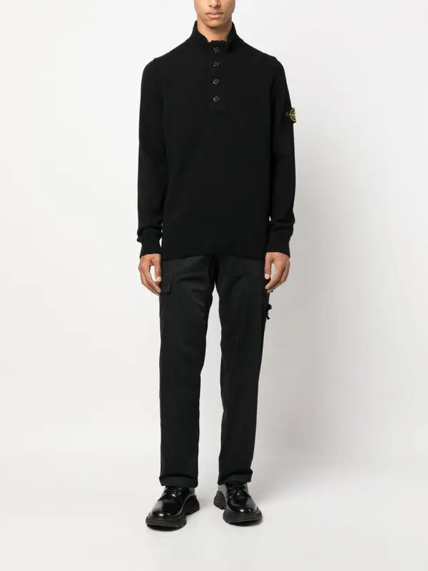 Stone Island Compass Patch Jumper - Black