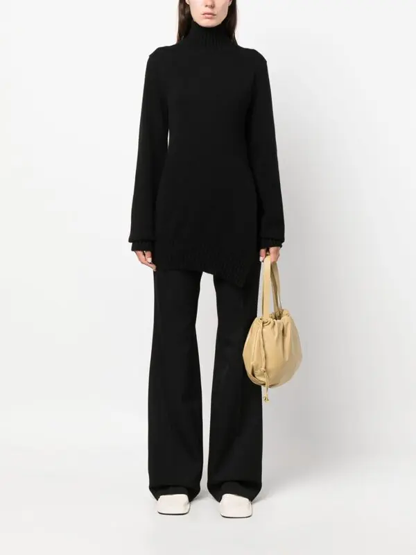 JIL SANDER Wool-cotton Wide-leg Trousers