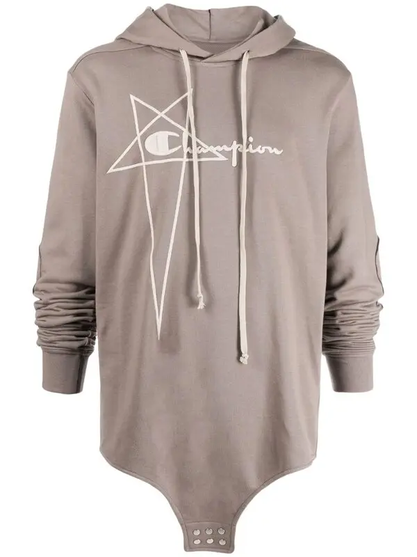 Rick Owens Logo-embroidered Hoodie