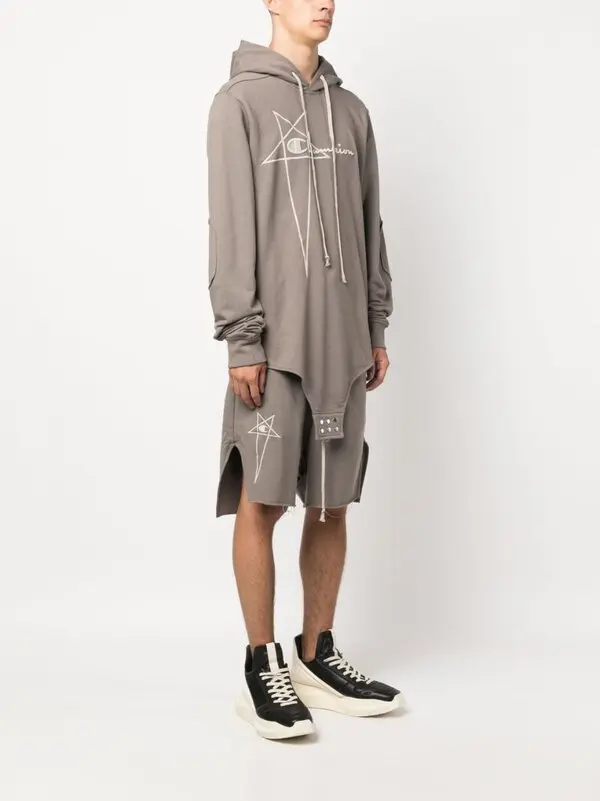 Rick Owens Logo-embroidered Hoodie
