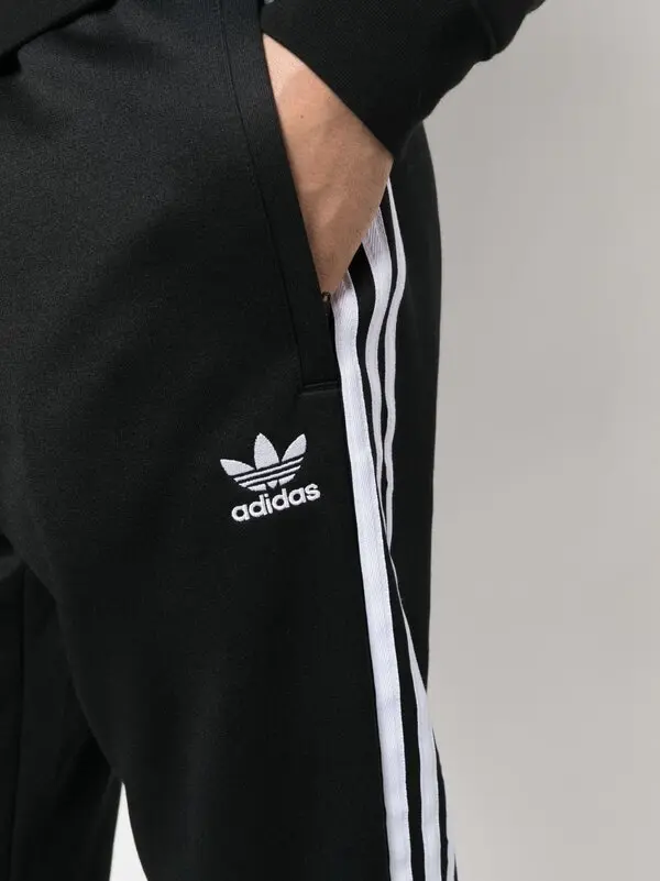 Adidas Embroidered-logo Tapered Track Pants - Black