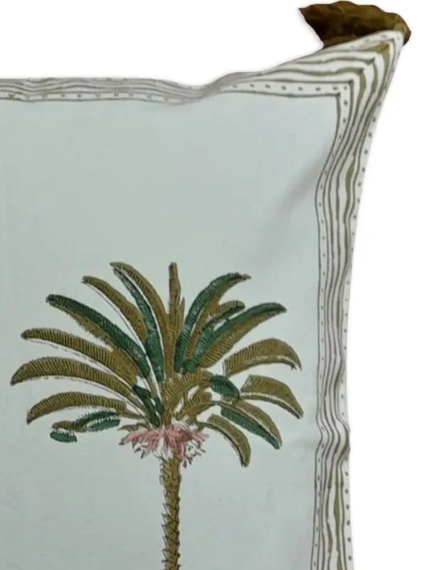 LES-OTTOMANS Palms Hand-printed Cushion