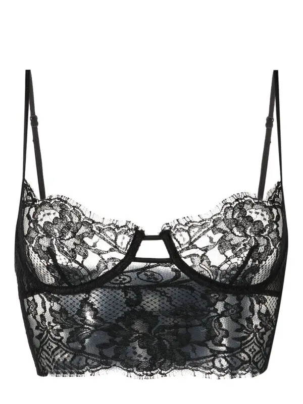 Kiki De Montparnasse Lace Longline Bra - Black