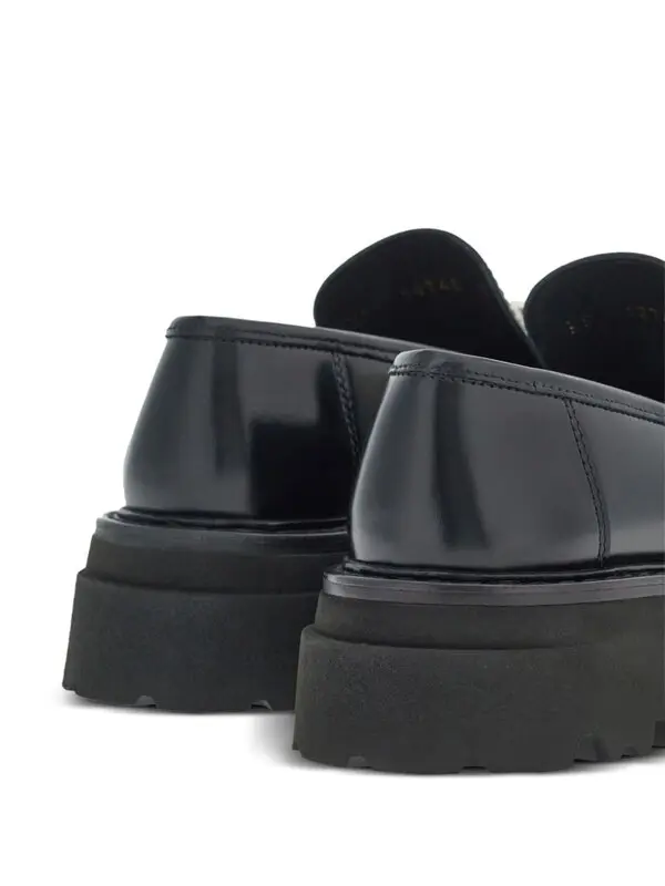 FERRAGAMO Gancini-buckle Leather Loafers - Black