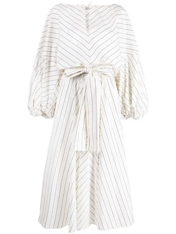 Palmer//harding Renew Striped Cotton Flared Dress