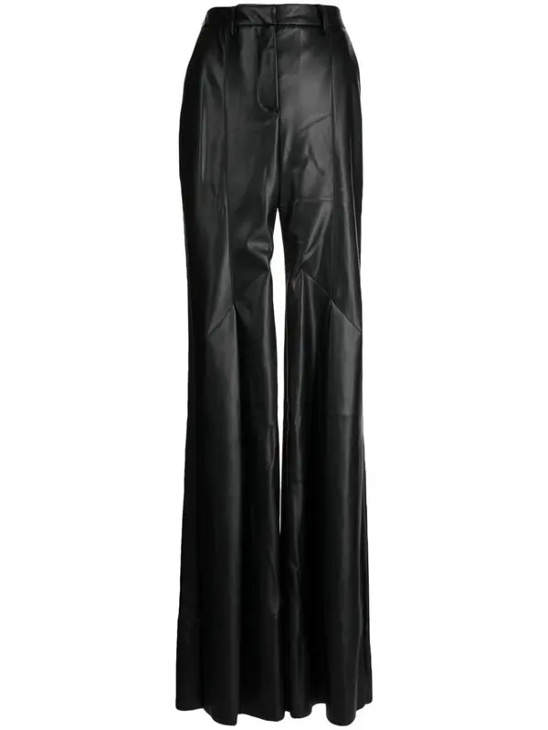 Palmer//harding Precision Faux-leather Flared Trousers