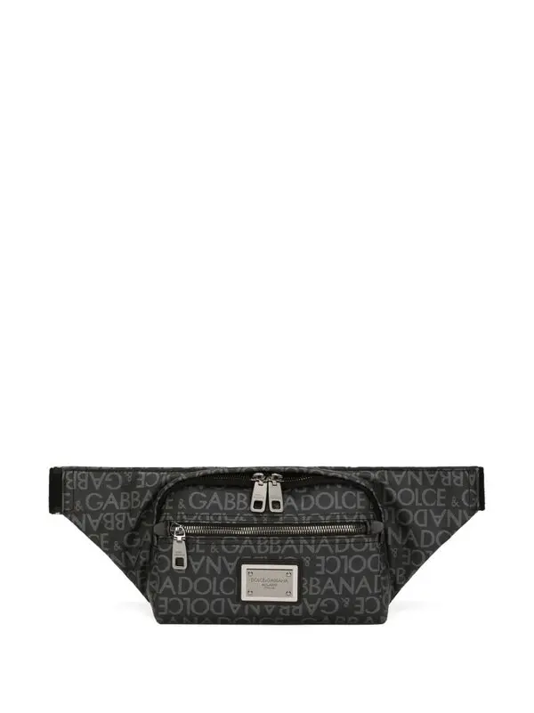 Dolce & Gabbana Logo-jacquard Belt Bag - Black