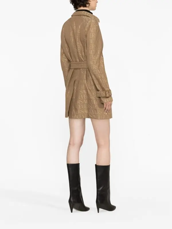 Versace Allover Logo-jacquard Trench Coat