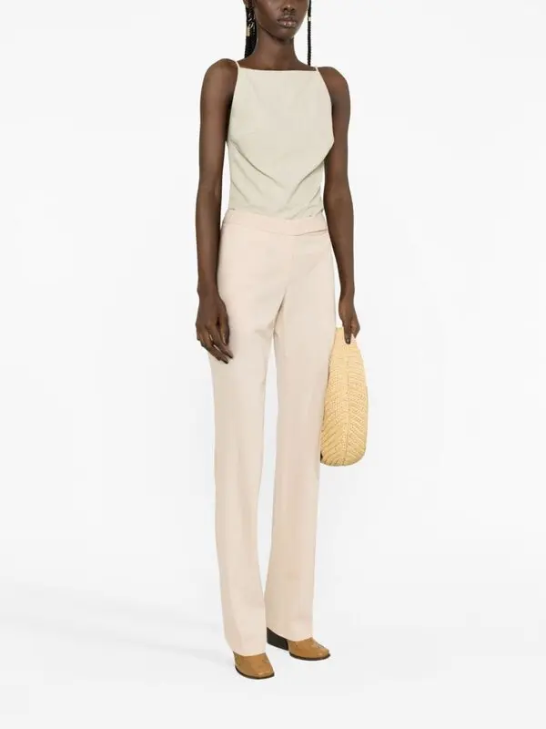 Stella McCartney Straight-leg Wool-blend Trousers - Neutrals