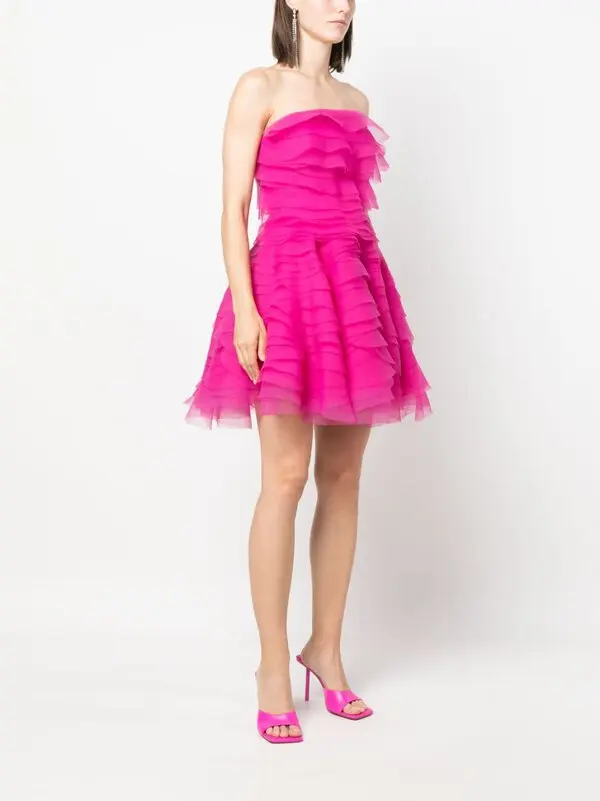 ANA RADU Ruffled Organza Minidress - Pink