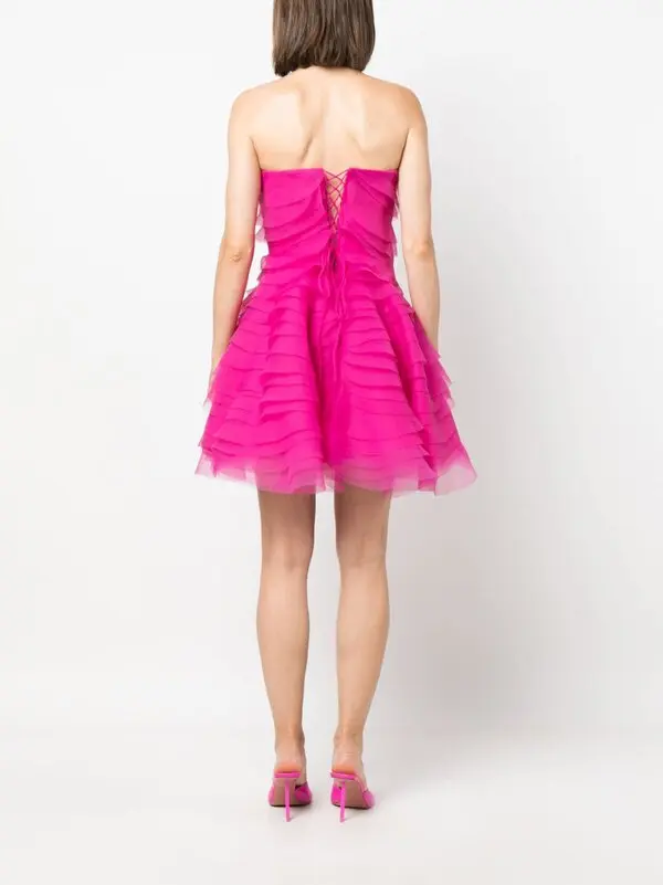 ANA RADU Ruffled Organza Minidress - Pink