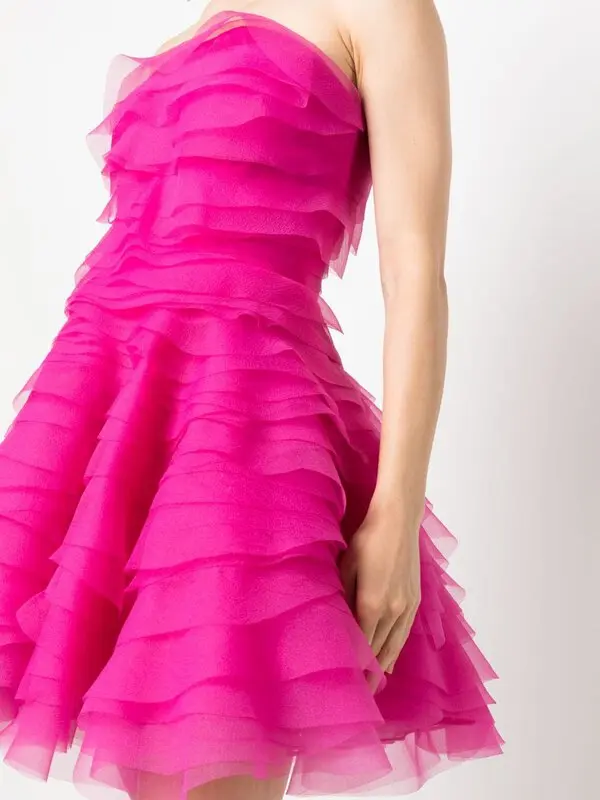 ANA RADU Ruffled Organza Minidress - Pink