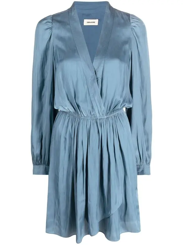 Zadig&Voltaire Remember Satin Mini Dress - Blue