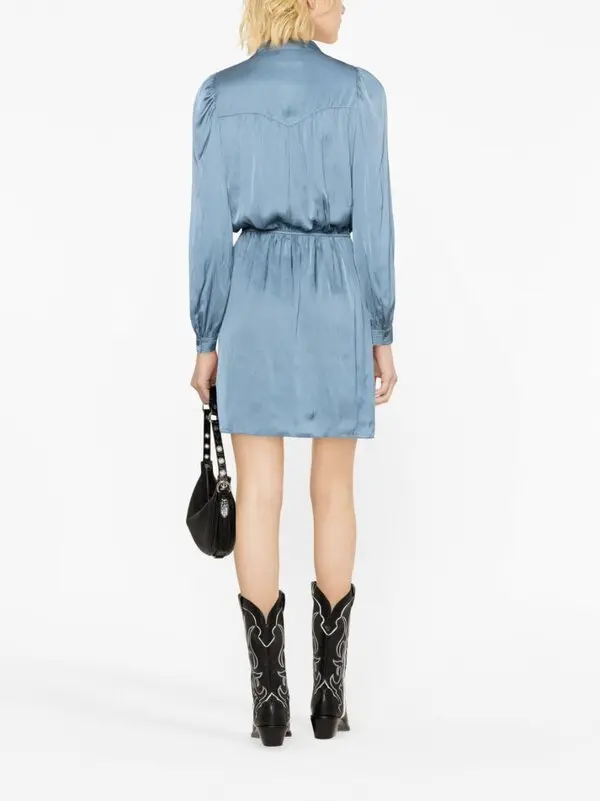 Zadig&Voltaire Remember Satin Mini Dress - Blue