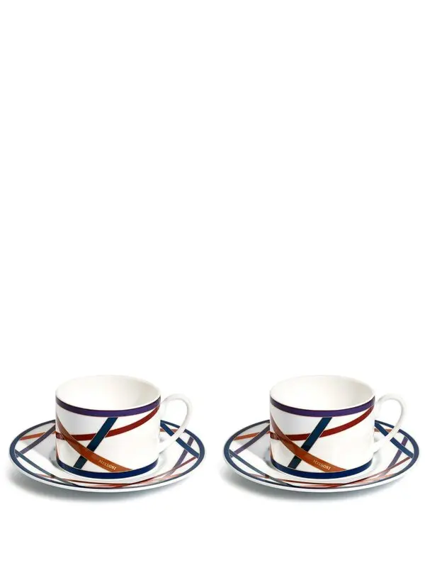 Missoni Nastri Tea Cup And Saucer - White