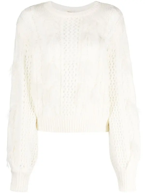 TWINSET Feather-detail Cable-knit Jumper