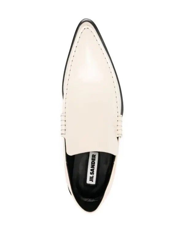 JIL SANDER Pointed-toe Leather Loafers