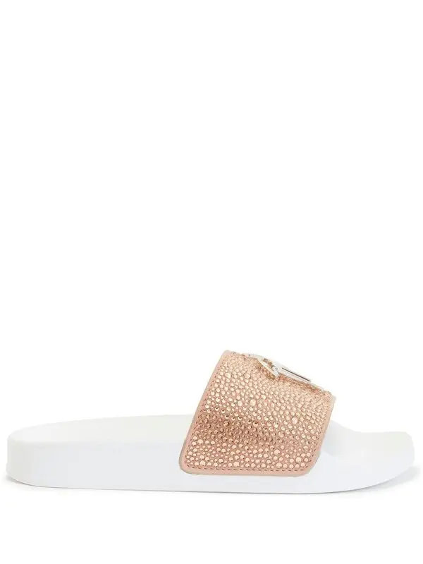 GIUSEPPE ZANOTTI Brett Embellished Slides - Pink