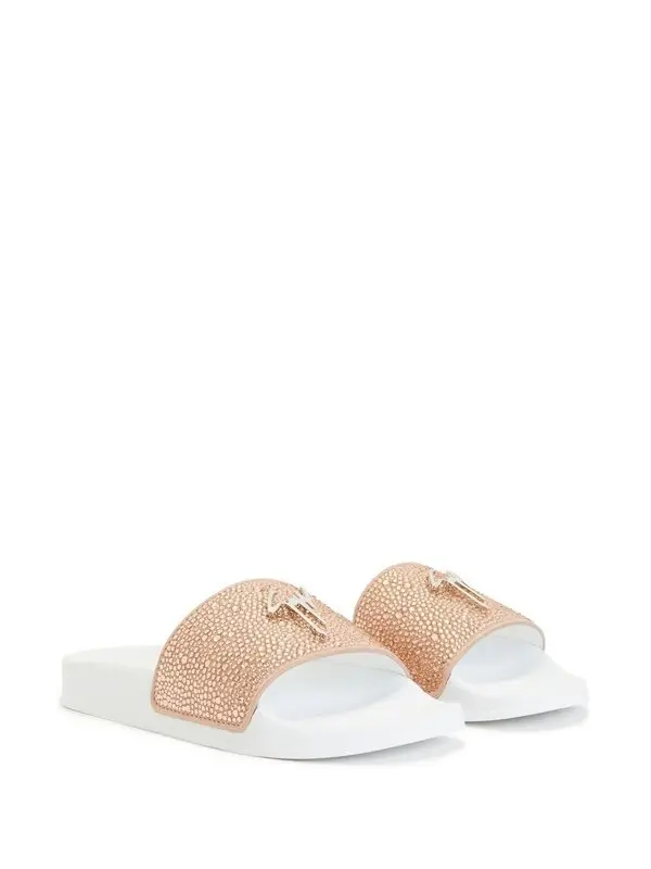 GIUSEPPE ZANOTTI Brett Embellished Slides - Pink
