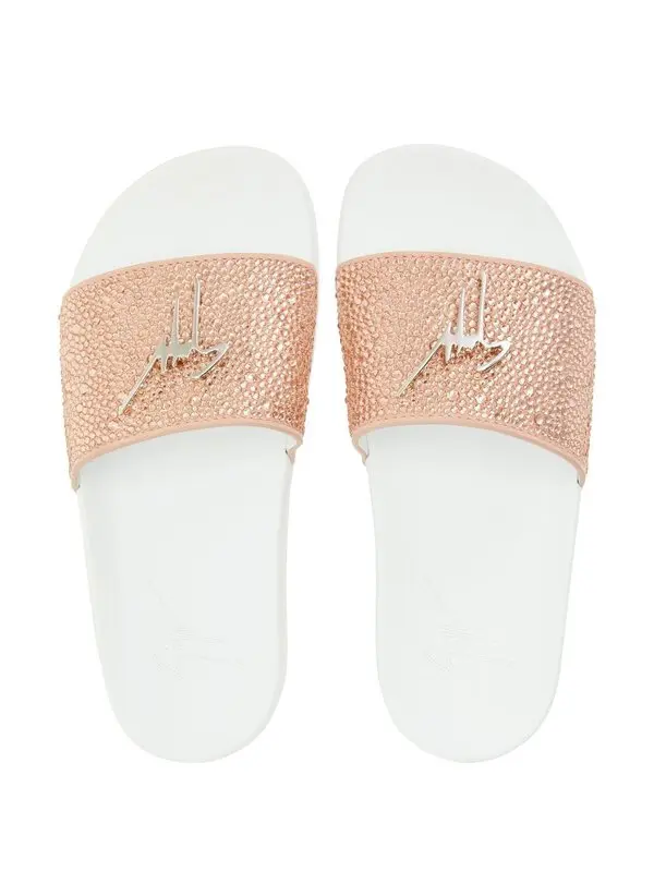 GIUSEPPE ZANOTTI Brett Embellished Slides - Pink
