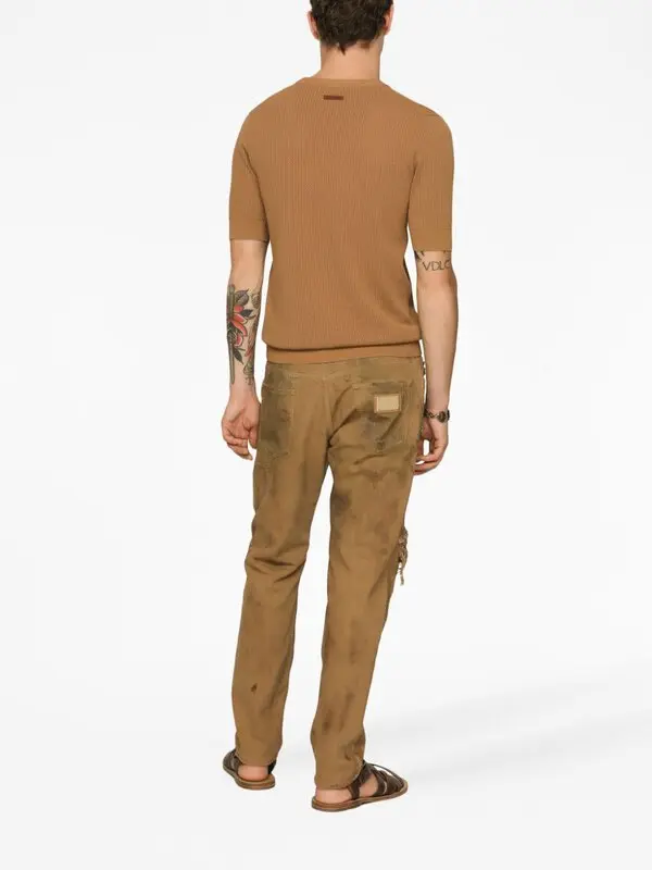 Dolce & Gabbana Ripped Slim-fit Jeans - Brown
