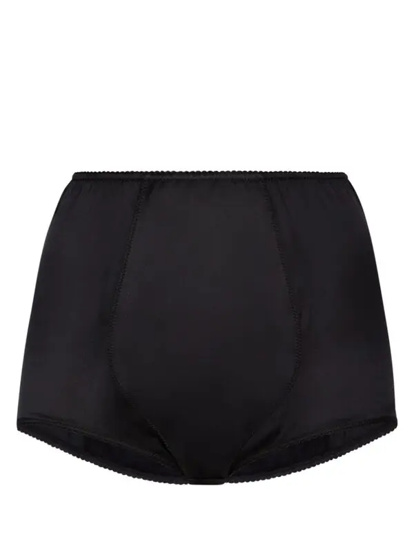 Dolce & Gabbana Satin-finish High-waisted Briefs - Black