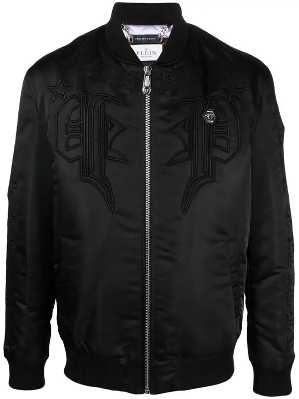 Philipp Plein Logo-embroidered Bomber Jacket