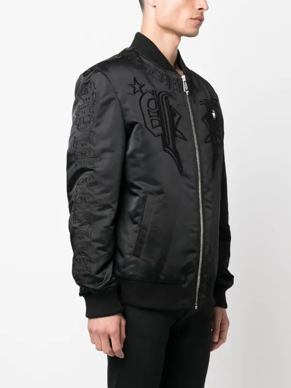 Philipp Plein Logo-embroidered Bomber Jacket