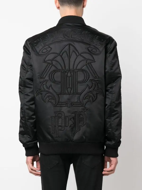Philipp Plein Logo-embroidered Bomber Jacket