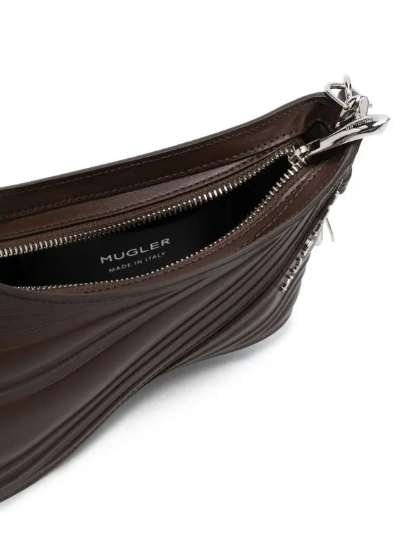 MUGLER Small Spiral Curve Embossed Crossbody Bag