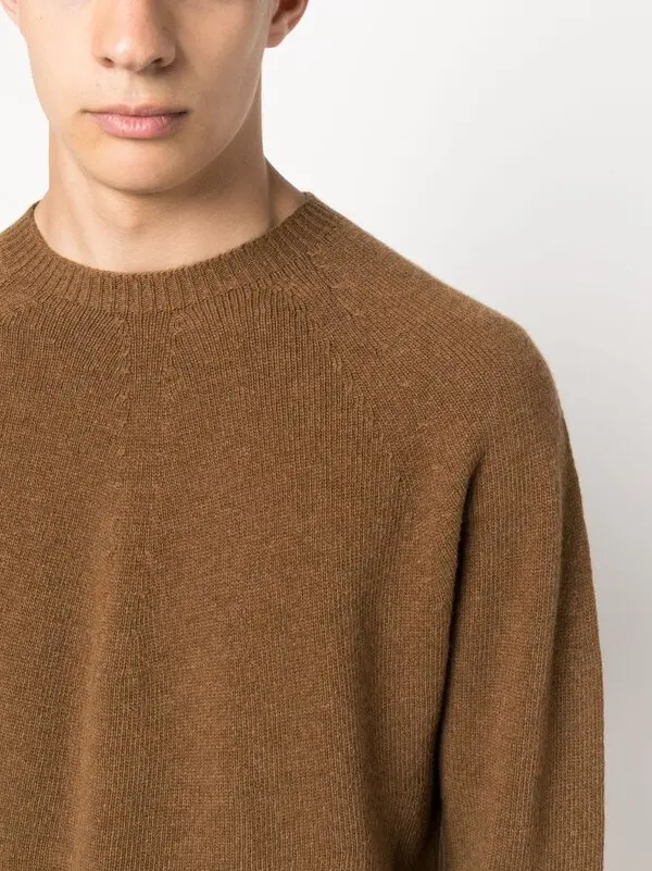 JIL SANDER Fine-knit Wool-cashmere Jumper - Brown