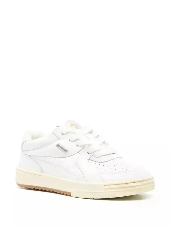 Palm Angels University Leather Sneakers - White