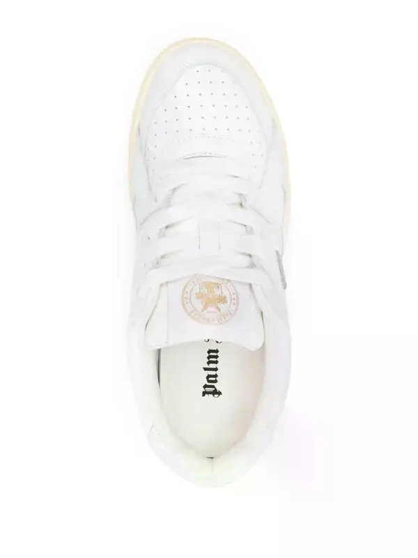 Palm Angels University Leather Sneakers - White