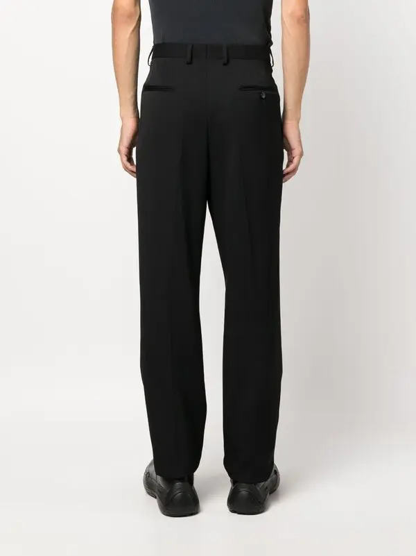 LANVIN Straight-leg Pleated Wool Trousers - Black