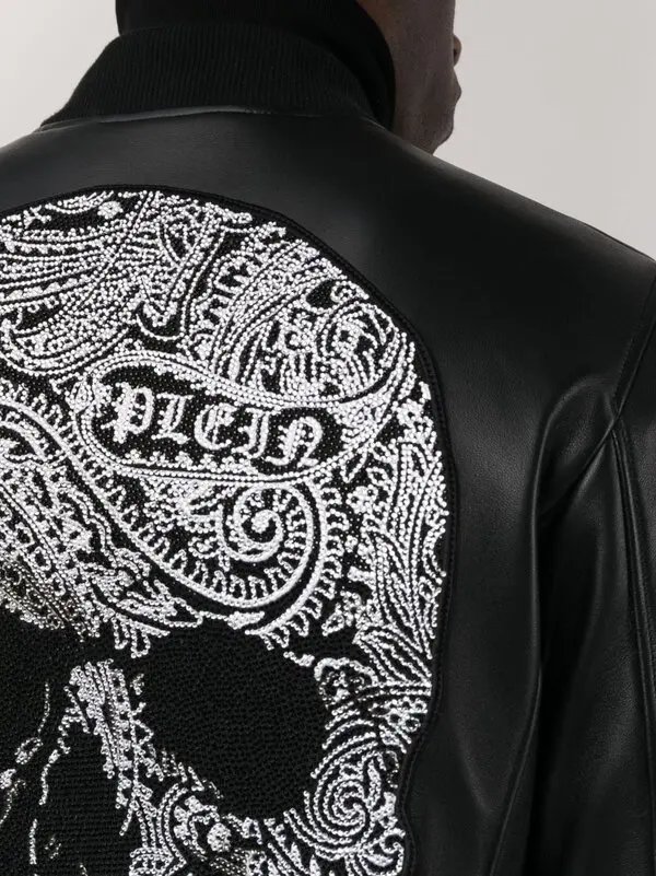 Philipp Plein Leather Bomber Jacket