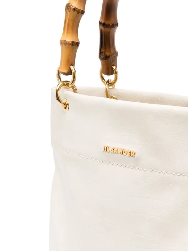 Buy JIL SANDER Small Bamboo-handle Tote Bag - White At 18% Off