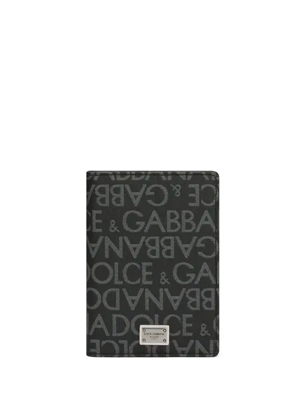 Dolce & Gabbana Logo-plaque Jacquard Cardholder - Black