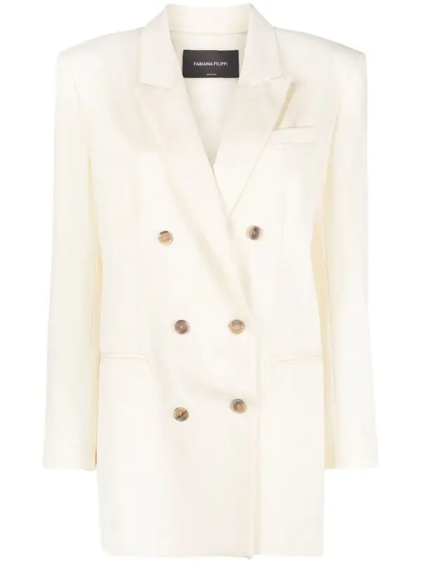 Fabiana Filippi Double-breasted Blazer - White