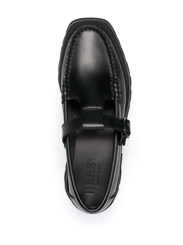 Hereu Alber T-bar Leather Loafers - Black