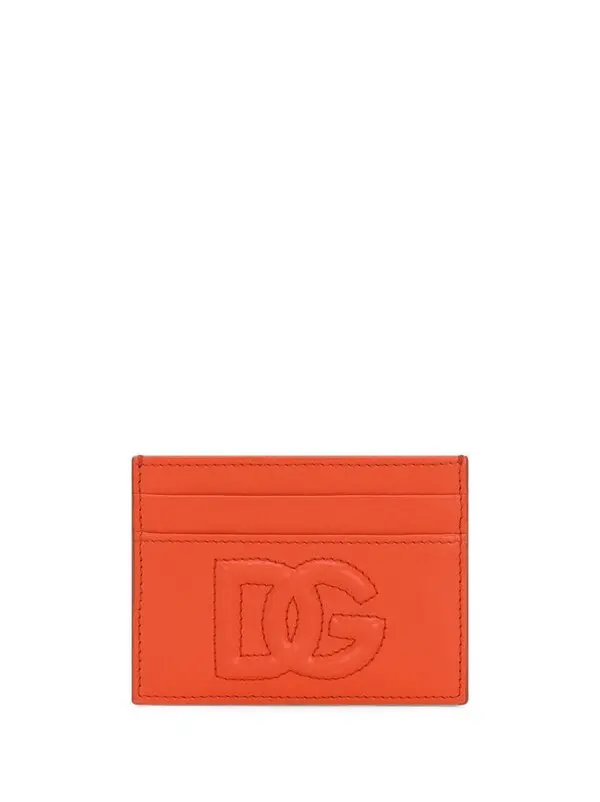 Dolce & Gabbana Logo-embossed Leather Cardholder - Orange