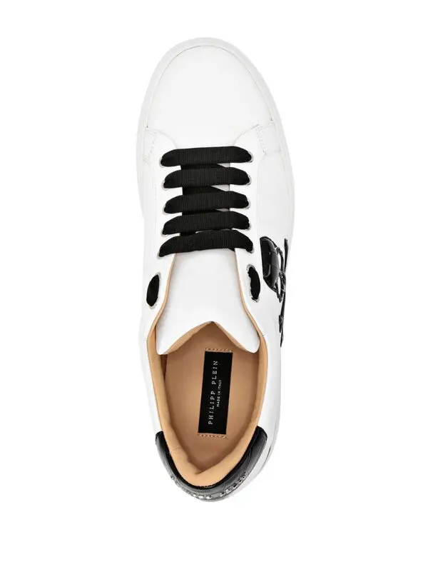 Philipp Plein Skull & Bones Low-Top Sneakers In White - 60  display picture 1