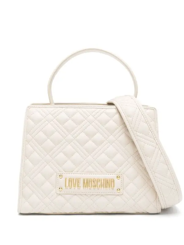 Moschino Quilted Tote Bag With Logo Lettering