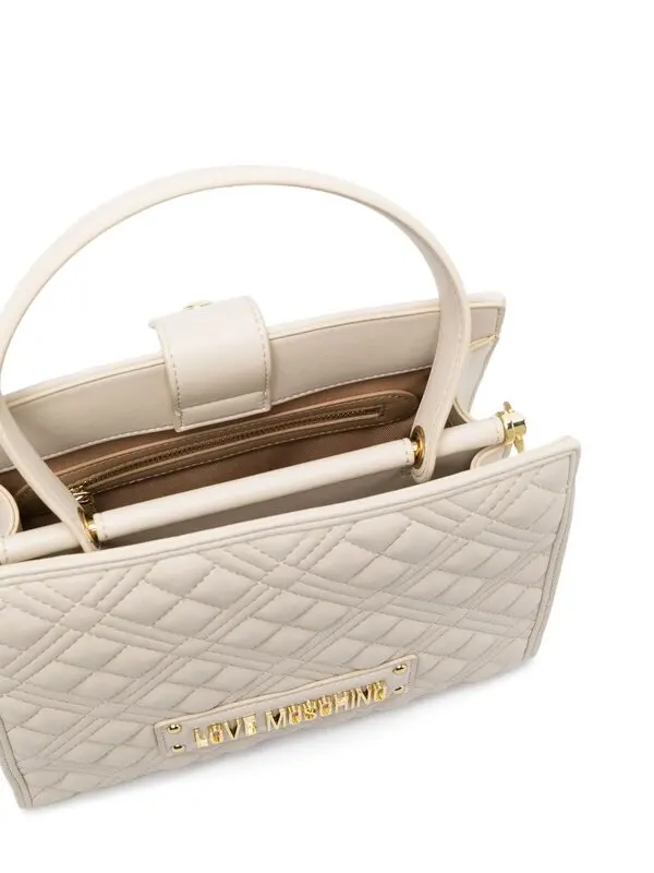 Moschino Quilted Tote Bag With Logo Lettering