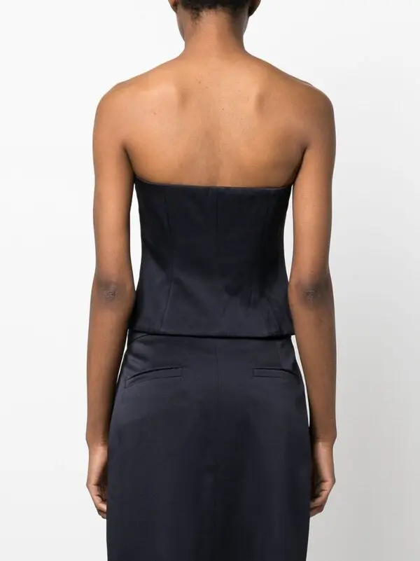 Brunello Cucinelli Strapless Silk-blend Top