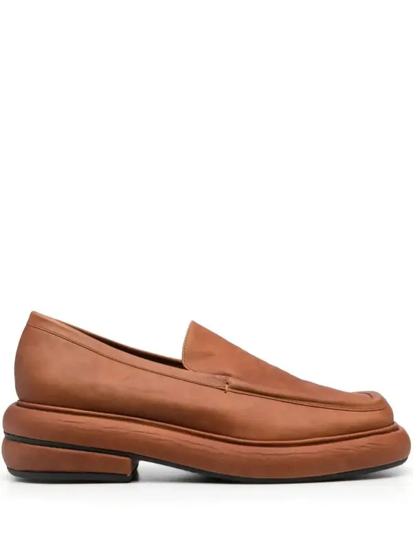 Buy Eckhaus Latta Stacked Slip-on Loafers - Brown At 69% Off