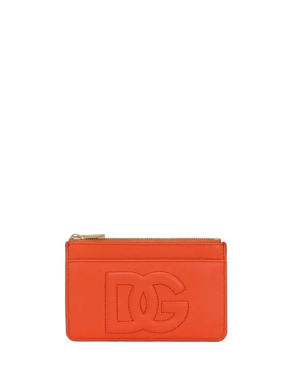 Dolce & Gabbana Dg-logo Zipped Leather Wallet - Orange
