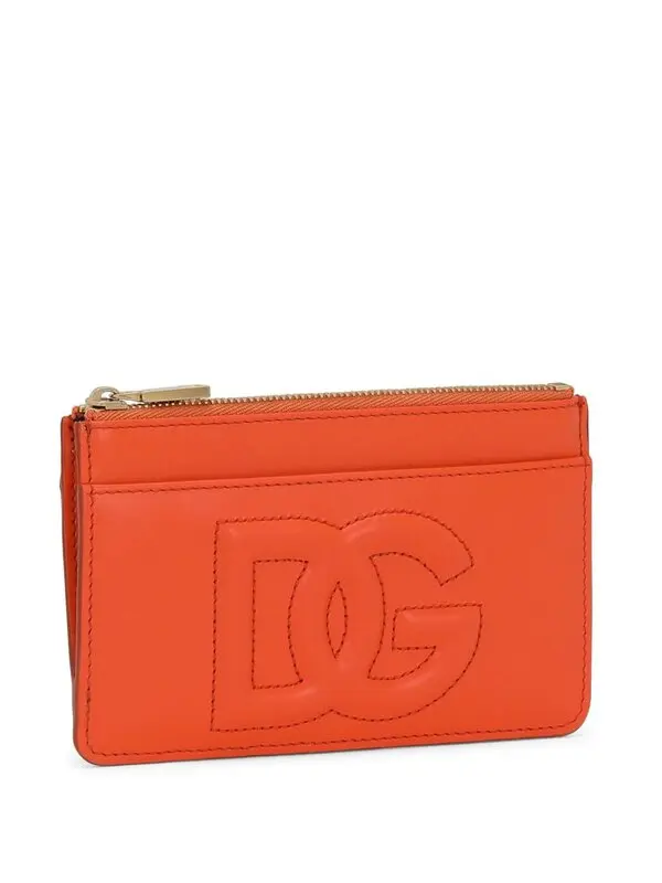 Dolce & Gabbana Dg-logo Zipped Leather Wallet - Orange