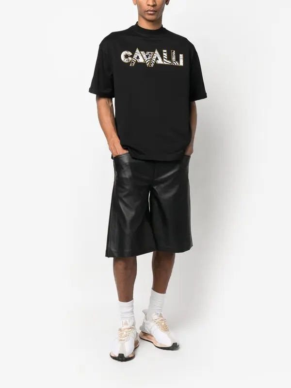 Roberto Cavalli Zebra-print Logo T-shirt